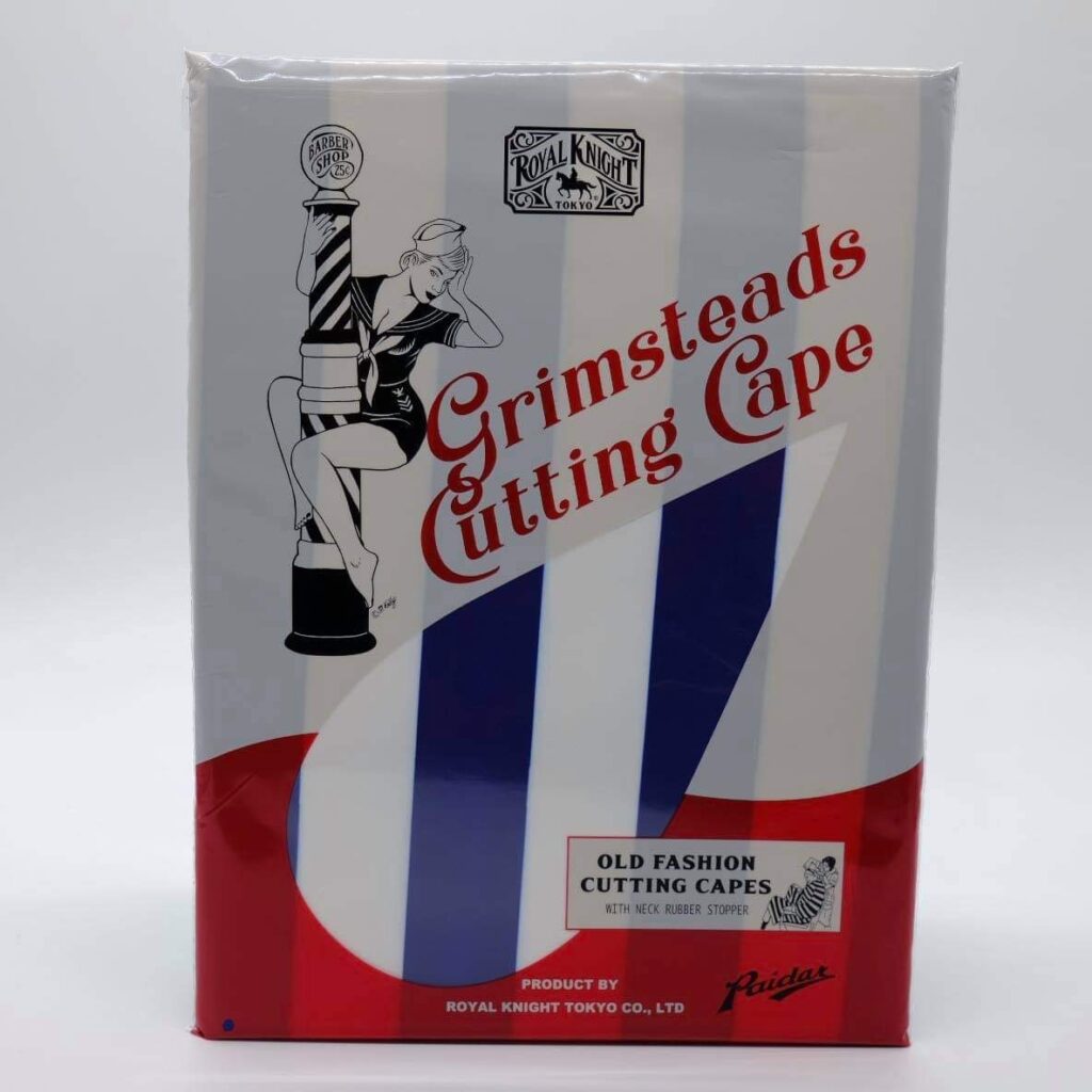 【マジックテープ仕様】GBBC111 Grimsteads Cutting Cape for Barber 『BLUE BORDER』 | Royal Knight Tokyo
